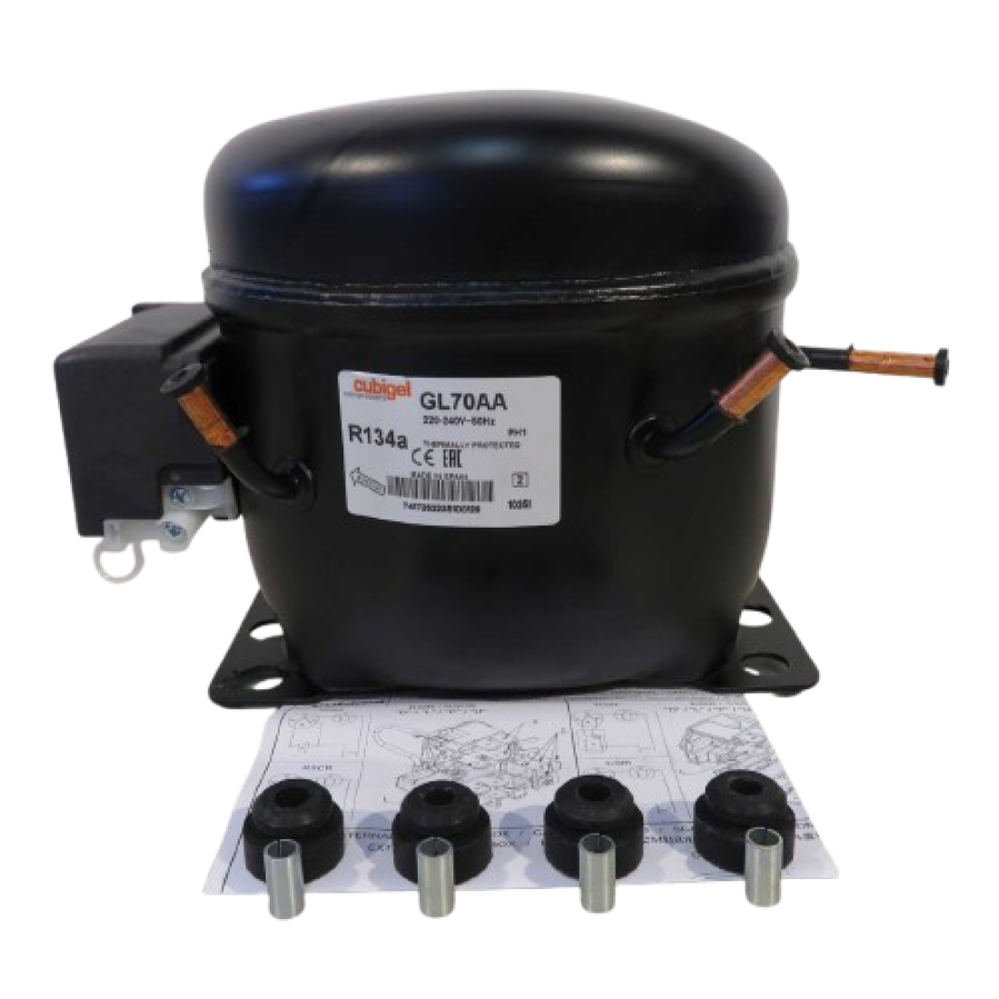 Cubigel Compressors, ex Electrolux : Compressor GL75ΑΑ,1/5ΗΡ,